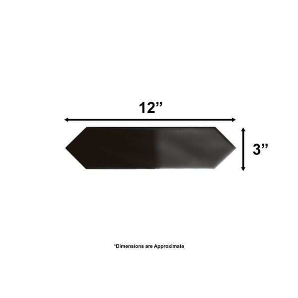 Qube Tiles Arte 3 X 12 Picket Zellige Look Matte Subway Wall Tile